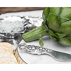 Arthur Court Designs Aluminum Grape 5-Piece Entertainment Cheese Chip and Dip Tray - Two Bowls, Spreader, Marble, Tray 20 inch x 13 inch