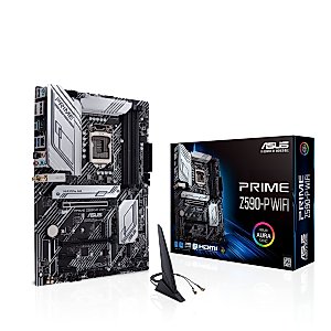 ASUS Prime Z590-P WiFi LGA 1200 (Intel 11th/10th Gen) ATX motherboard (PCIe 4.0, 10+1 Power Stages 3X M.2 WiFi 6, 2.5Gb LAN, front panel USB 3.2 Gen 2 USB Type-C, Thunderbolt 4 support Aura Sync RGB)