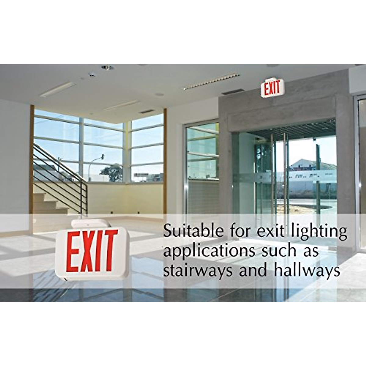 Lithonia Lighting EXR LED M6 LED 0.8 watts, Red Contractor Select Red Thermoplastic Exit Sign