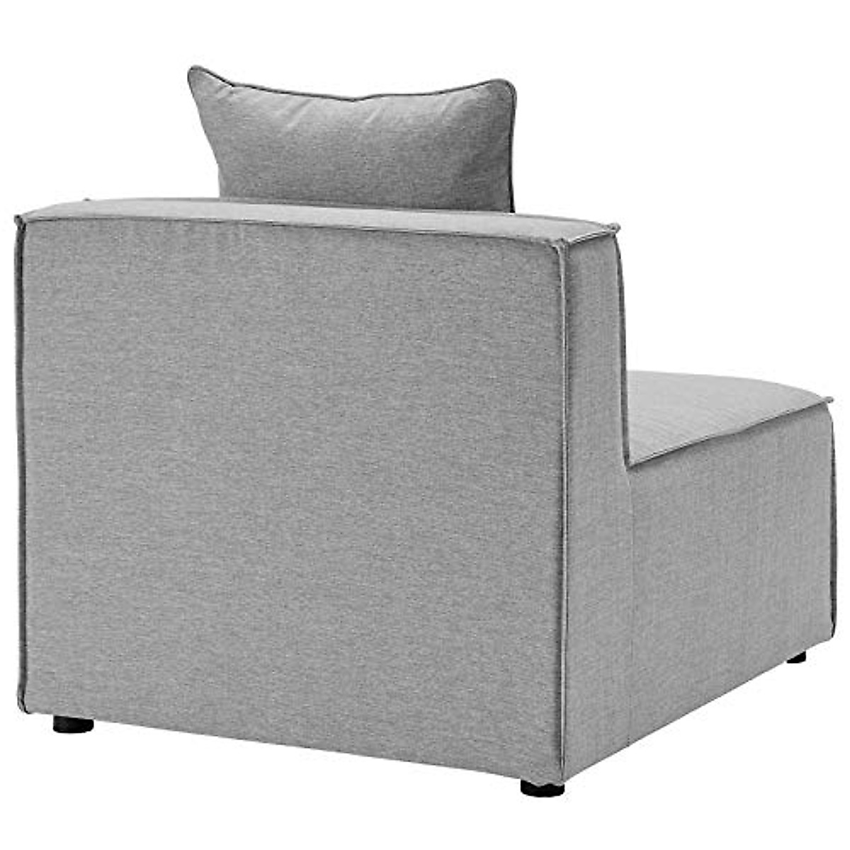 Modway Saybrook Outdoor Patio Upholstered Sectional Sofa Armless Chair in Gray