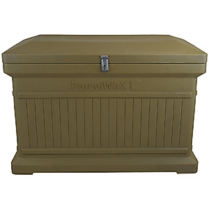 RTS Companies Inc 550200500A5481 Home Accents Parcelwirx Premium Horizontal Delivery Drop Box with Hinged Lid, Oak