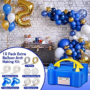 Electric Balloon Pump, LooLaa Balloon Air Pump Dual Nozzle Balloon Inflator Blower with Balloon Decorating Strip Kit for Event and Party Decoration