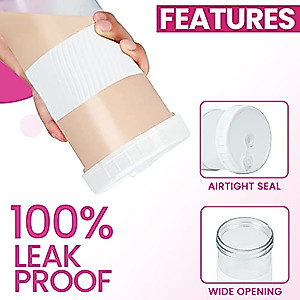 MAKBEN 2 Pack Reusable Boba Cup Bubble Tea Cup, 24 oz Boba Cups and Lids and Straw, Iced Coffee Cups Silicone Sleeves, Leakproof Travel Smoothie Cup for Large Boba Pearl (White)