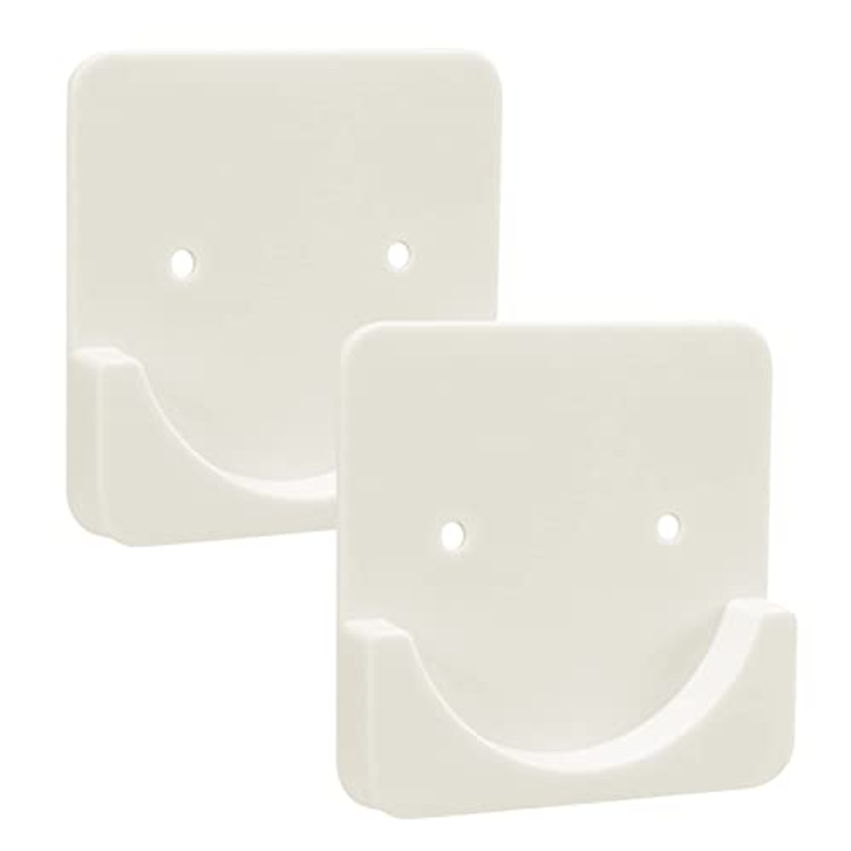 DEFUTAY 2 Pack Shower Curtain Rod Mount Holder, Shower Rod Mount Retainer Wall Mount Holder with Drilled Holes and Screws, Suit for Shower Curtain Rod (Rod Not Included) (White)