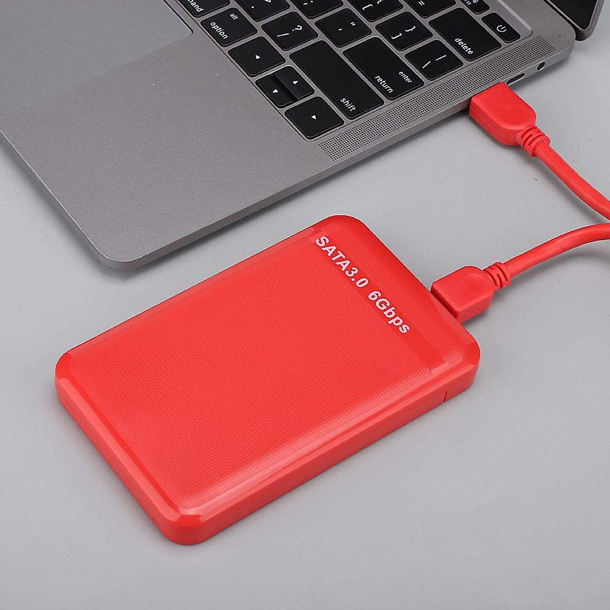 2.5inch USB3.0 SATA3.0 6Gbps Mobile Hard Disk Box Supports 3TB UASP Acceleration(红色)