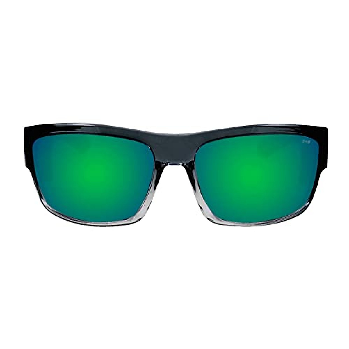 BOMBER Mens Safety Sunglasses, 2 Tone Crystal Frame with Green Mirrored Lens, z87 Compliant, UV Protection, Oversize Lens with Non Slip Foam Lining TR104GM