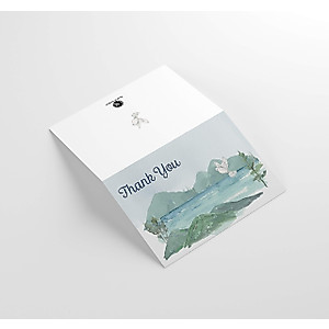 M Market On Mainstreet Watercolor Sympathy and Funeral Thank You Cards with Message Inside, 25 Cards with Envelopes, Made In The USA