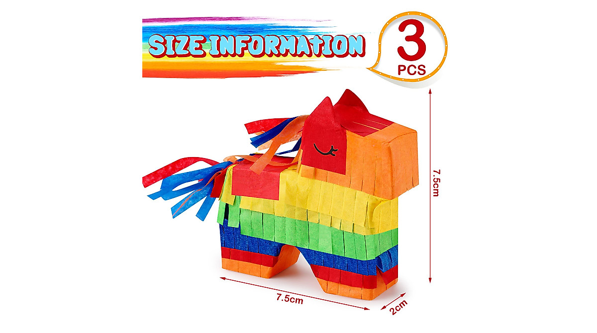 Mini Donkey Pinatas - Fun Party Decorations (3 Pcs)