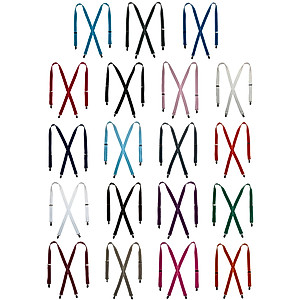 CTM® Women's Elastic Clip-End 1 Inch Basic Suspenders, Black