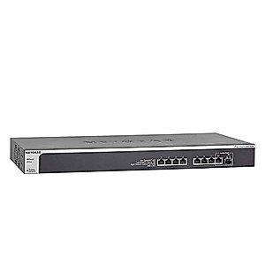 NETGEAR 8-Port Smart Managed Plus Switch, 8x10GBASE-T, 1xSFP+, 10xSFP+, ProSAFE Lifetime Protection (XS708E), Silver