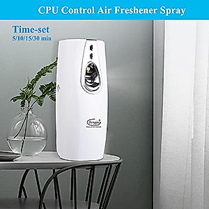 Air Fresheners Spray, FENGJIE Automatic Air Freshener Spray Dispenser, Compatible with Universal 10 fl.oz Air Freshener Refills, Wall Mounted/Stand Refill Aerosol Dispenser, White