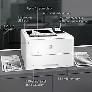 HP LaserJet Enterprise M507dn Monochrome Printer with built-in Ethernet & 2-sided printing (1PV87A) White