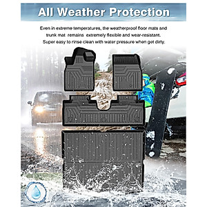 Mixsuper Floor Mats & Cargo Liner for 2021-2023 2024 Ford Mustang Mach-E All Weather Floor Liners and Trunk Liner Set Black (Not for Ford Mustang)