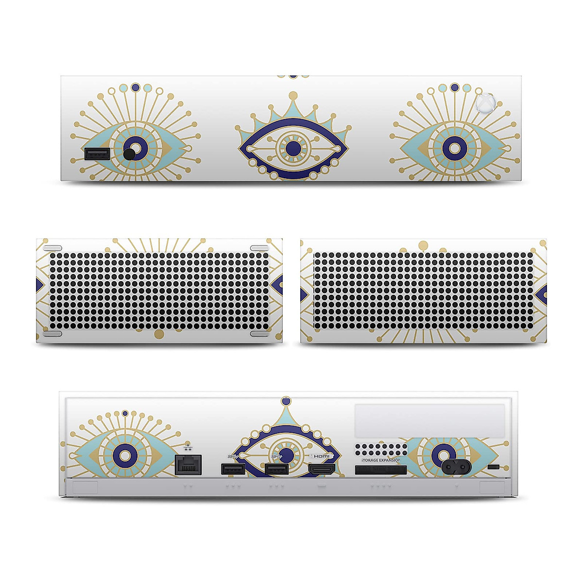 Head Case Designs Officially Licensed Cat Coquillette Blue Gold Art Mix Vinyl Sticker Gaming Skin Case Cover Compatible with Xbox Series S Console and Controller Bundle