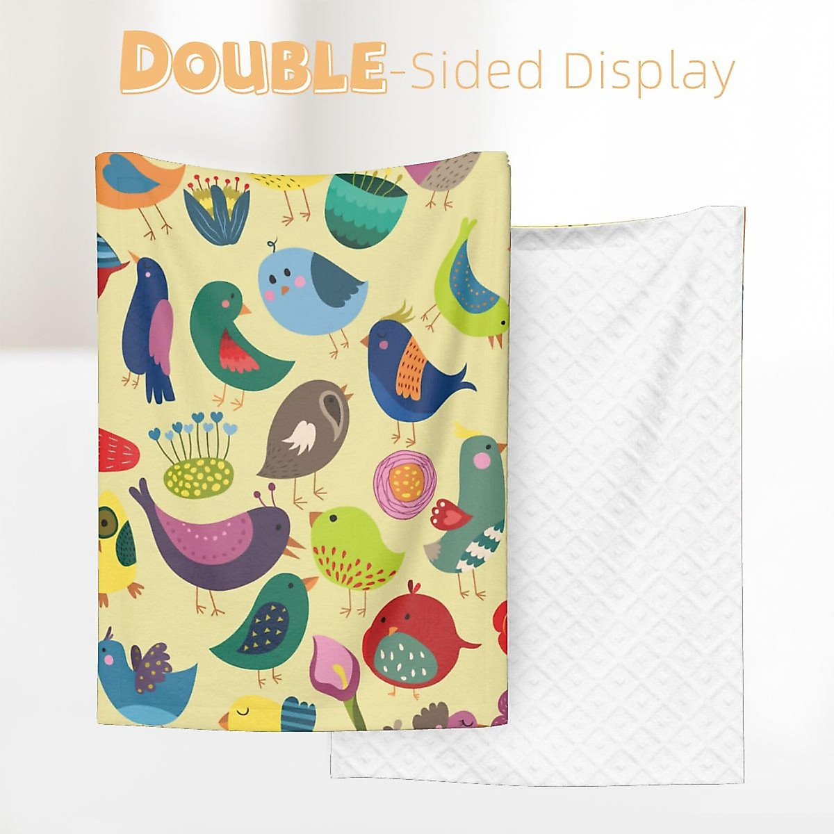 Vintage Birds Newborn Swaddle Blanket, Soft Stretchy Baby Receiving Blanket for Boys and Girls, Perfect Shower Gifts, 40x30 Inch