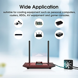 ELUTENG Dual 40mm USB Fan with 3 Speeds Adjustable 5V PC Fan Max 5500RPM 40mm * 40mm * 25mm Mini Case Fan Quiet Computer Fan Compatible for PC, TV Box, Router, Xbox, PlayStation