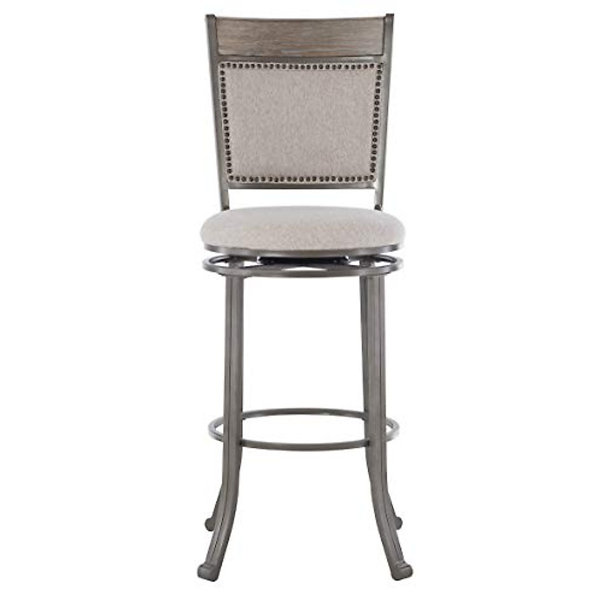 Powell Pewter Metal and Rustic Wood Counter Height 3 Piece Set Franklin Dining