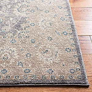 SAFAVIEH Sofia Collection 9' x 12' Light Grey/Beige SOF330B Vintage Oriental Distressed Non-Shedding Living Room Bedroom Dining Home Office Area Rug