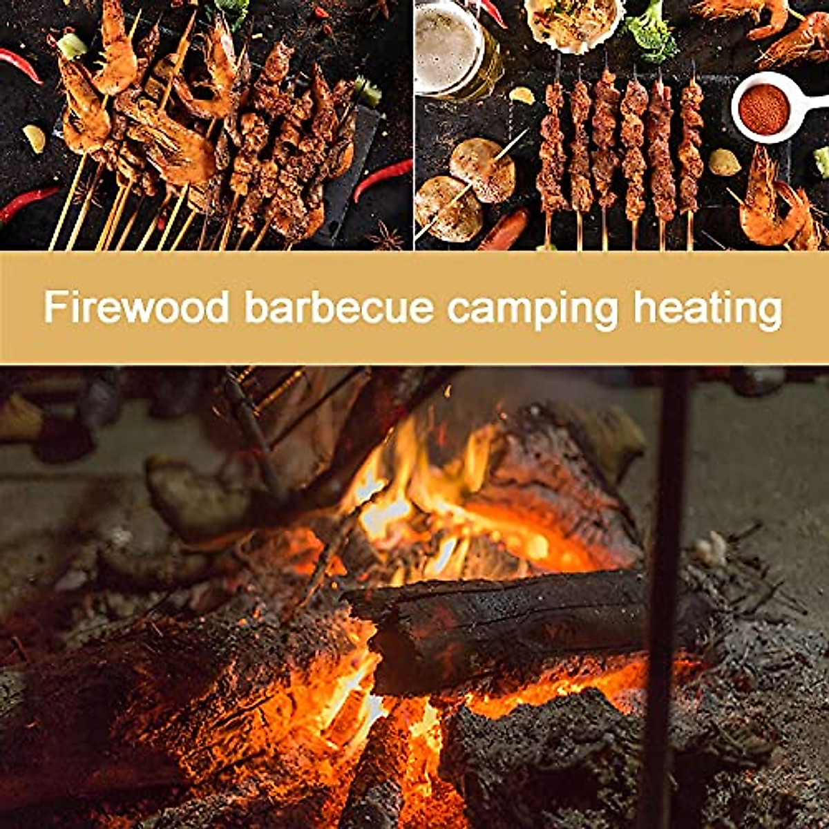 LEAYAN Garden Fire Pit Grill Bowl Grill Barbecue Rack Fire Pit Outdoor fire Pit Table, 23-inch Villa Courtyard Wood Burning fire Pit, Used for Outdoor Cooking and Barbecue