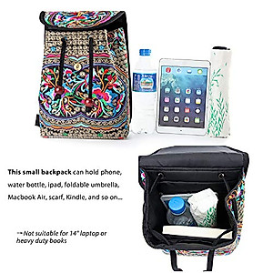 Goodhan Vintage Embroidered Women Backpack Ethnic Travel Handbag Shoulder Bag