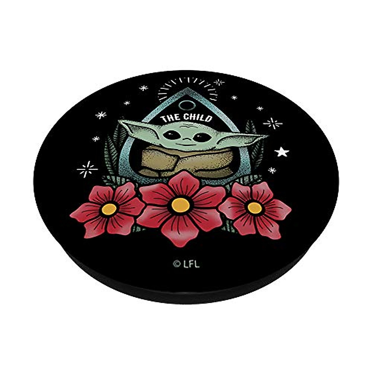 Star Wars: The Mandalorian The Child Floral Planchette PopSockets PopGrip: Swappable Grip for Phones & Tablets