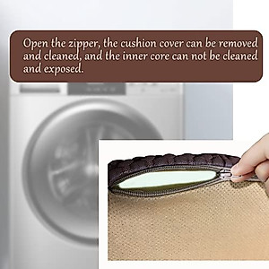 Big Hippo Kitchen Chair Pads Chair Cushion for Dining Chairs,Memory Foam Indoor Seat Cushion Wooden Metal Chair Cushions with Ties,Dining Seat Cushion with Machine Washable Cover,16" x 17", Brown