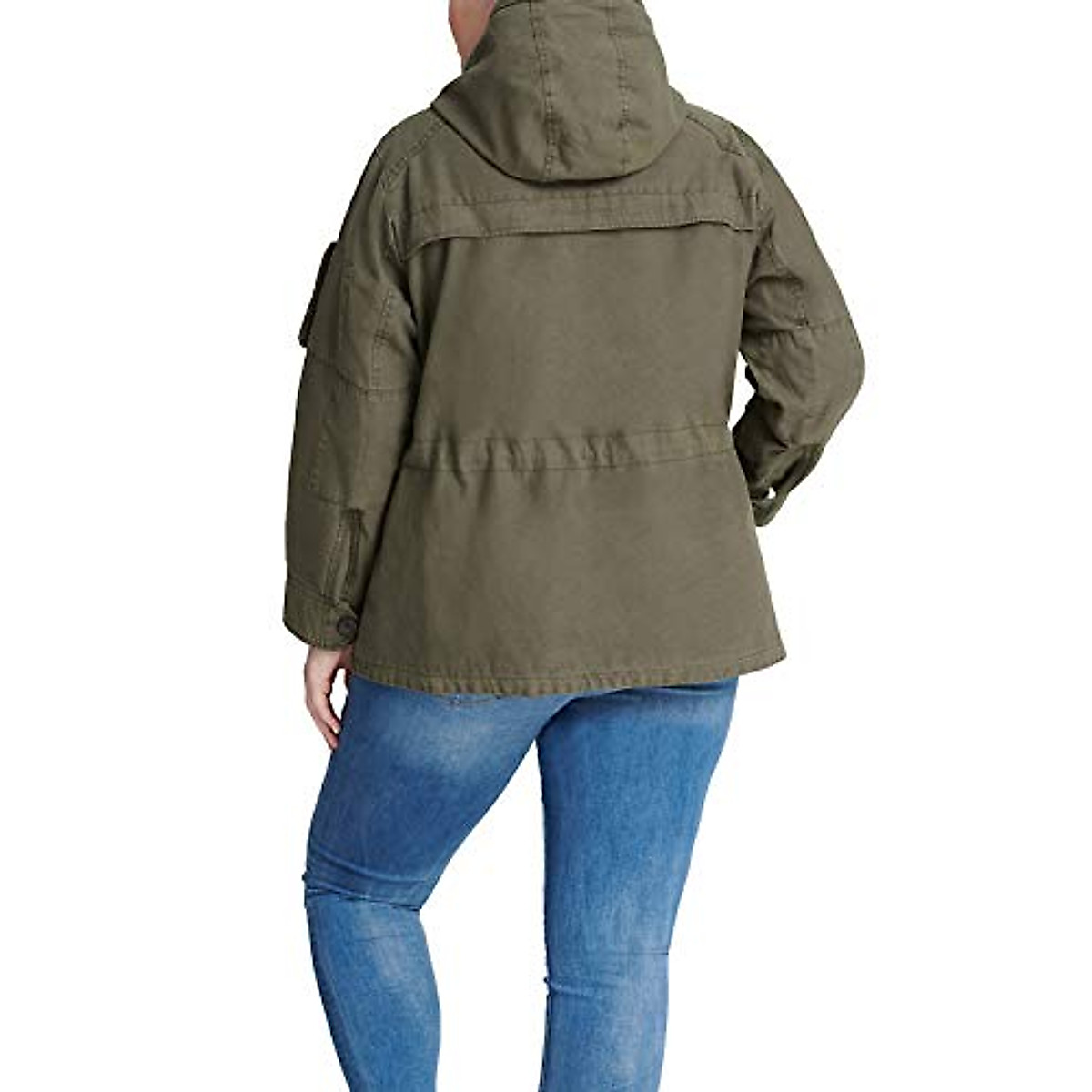 Levi's Women's Cotton Four Pocket Hooded Field Jacket, Army Green, L