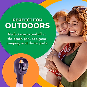 O2COOL Elite Battery Powered Handheld Water Misting Fans (Purple)