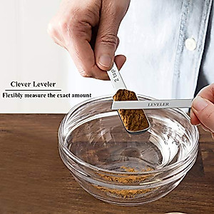 Wildone Measuring Cups & Spoons Set of 21 - Includes 7 Stainless Steel Nesting Measuring Cups, 8 Measuring Spoons, 1 Leveler & 5 Mini Measuring Spoons, Ideal for Dry and Liquid Ingredients