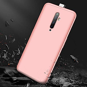 ZSCHAO Case for Oppo Reno2 Z - 360 Degree Ultra Slim Anti-Shock with Tempered Glass - Matte, Pink Gold, Shock-Absorbent, Anti-Slip