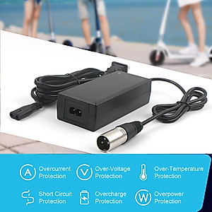 UAUSE 24V2A 3 pin XLR Electric Scooter Battery Charger Replacement for Drive Scout Mobility Razor Go Go Elite Traveller SC40E/SC44E, Ezip Mountain Trailz, Jazzy Electric Power Charger