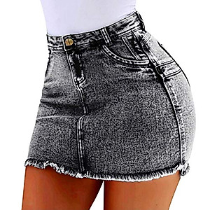 LISTHA Women Summer Short Jeans Denim Female Pockets Wash Denim Mini Skirts