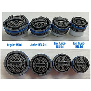 Cache Coin Slot Faucet Aerator Hidden Aerated Stream flow Rates for Kitchen Bathroom Male Standard/Junior Small Sizes (Blue 1.0 gpm, Regular Male)