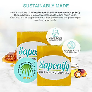 Saponify - 2Lb Honey Melt and Pour Soap Base, Pure Skin-Enhancing Honey Soap Base, Easy to Use Glycerin Soap Base for Soap Making