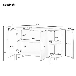 Merax Light Luxury Sideboard with Adjustable Shelves,Suitable for Living Room,Study and Entrance, White