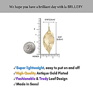Bohemian 18K Gold Leaves Leaf Chandelier Lightweight long Dangle Drop Statement Earrings for Women(Small Leaf - Gold)