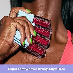 Kosas Wet Lip Oil Gloss - Hydrating Lip Plumping Treatment with Hyaluronic Acid & Peptides, Non-Sticky Finish (Fruitjuice)