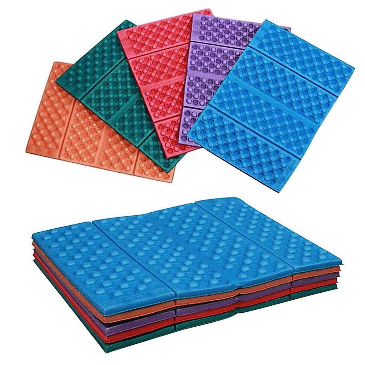 Goaup Sitting Pad, 2pcs Foam Camping Mat Seat Waterproof Folding Mat for Picnic, Hiking, Backpacking, Mountaineering (Colors are Send Randomly)