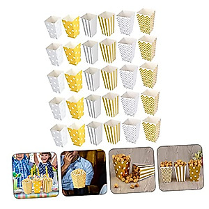 ULTECHNOVO 30pcs Popcorn Boxes Popcorn Box Mini Popcorn Boxes Gift Box Mini Foods Birthday Party Paper Supplies Popcorn Bucket Paper Popcorn Bags Food Grade Paper Food Paper Container