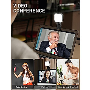 ACNCTOP 64 LED Rechargeable Selfie Light - 5 Lighting Mode Phone Ring Light Mini Portable Clip on Fill Lights for iPhone, Cell Phone, Laptop, TikTok, Selfie, Video Conference, Camera