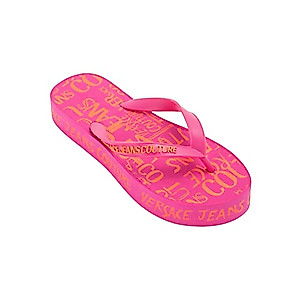 Versace Jeans Couture Pink Signature Sole Fashion Platform Flip Flop-6 for Womens