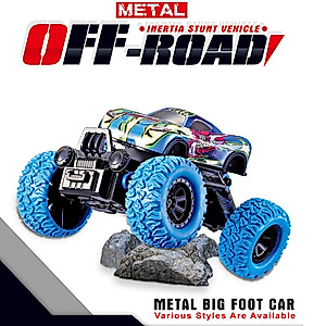 Chilartalent Pull Back Cars for Kids -Toy Trucks for Boys Alloy Toy Car Educational Toy Monster Trucks Inertia Car Toy for Boys Girls Toddler Gifts (Blue)