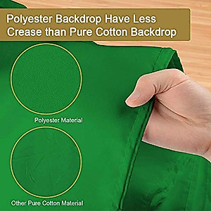 MOUNTDOG 6.5 x 10ft Green Screen for Photography, Chromakey Polyester Green Backdrop Background for Photo Video Studio, Zoom, YouTube, Online Meetings, Gaming (Stand NOT Included)