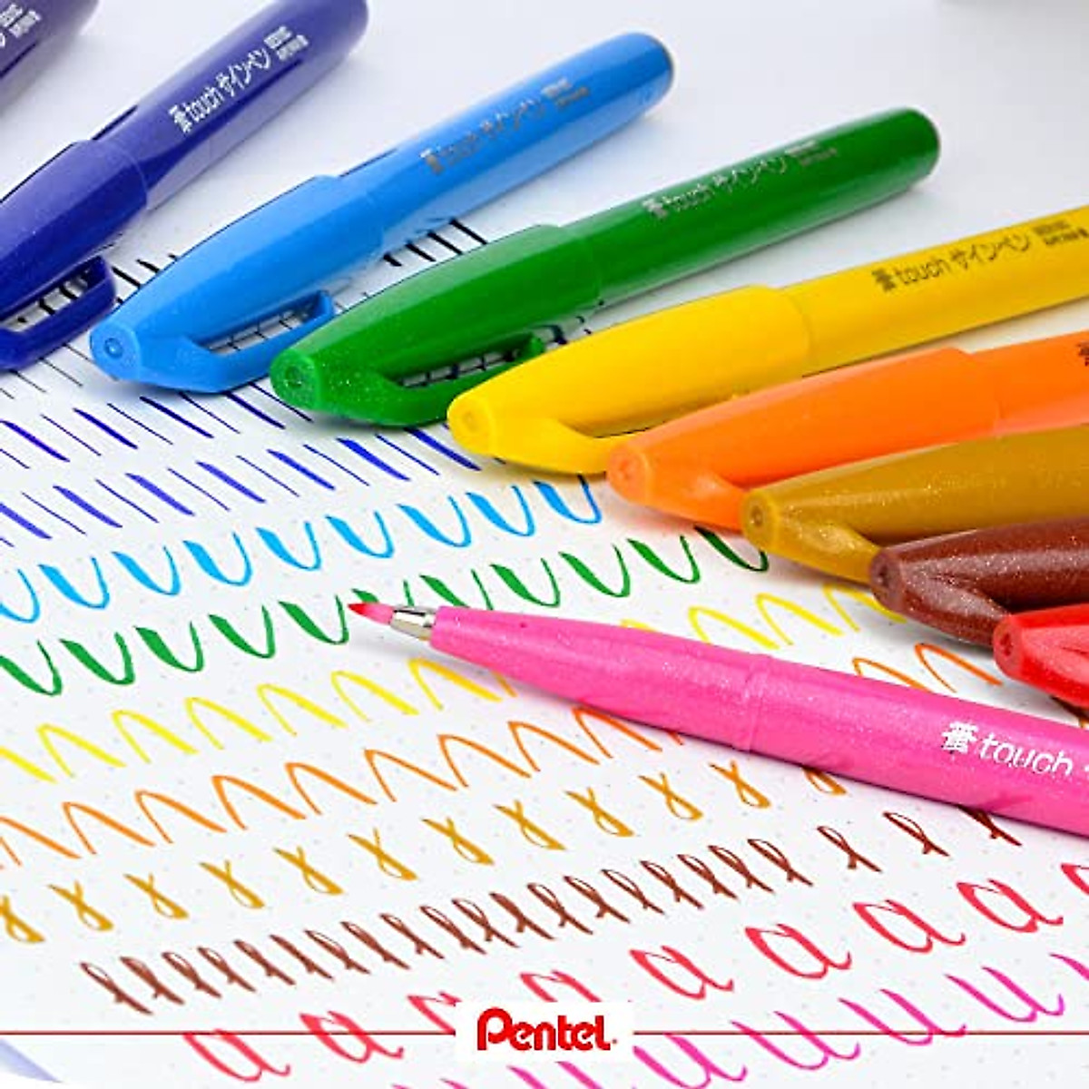 Pentel Brush Sign Pen 12-piece wallet - Original Colours - YSES15C/12-M