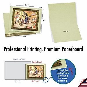 The Best Card Company - 10 Thank You Assortment Note Cards w/Envelopes, Assorted Set of Thank You Cards4 x 5.12 inch - Funny Feline M1737TY