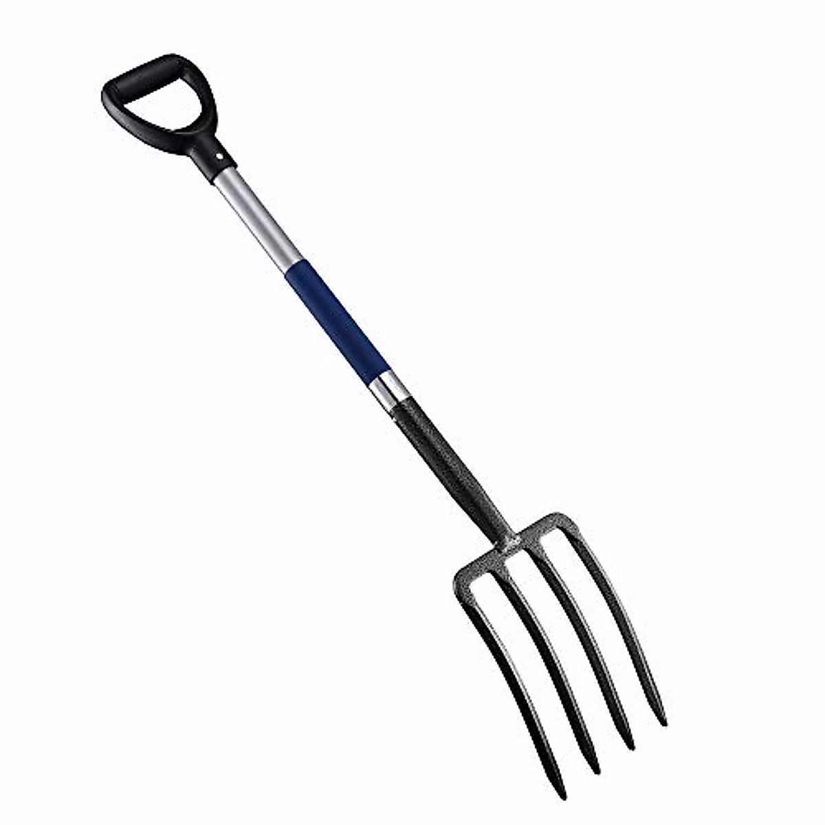 Mujocooker 4-Tine Spading Digging Fork, Garden Digging Spading Fork Forged Steel with D-Grip Handle 41“