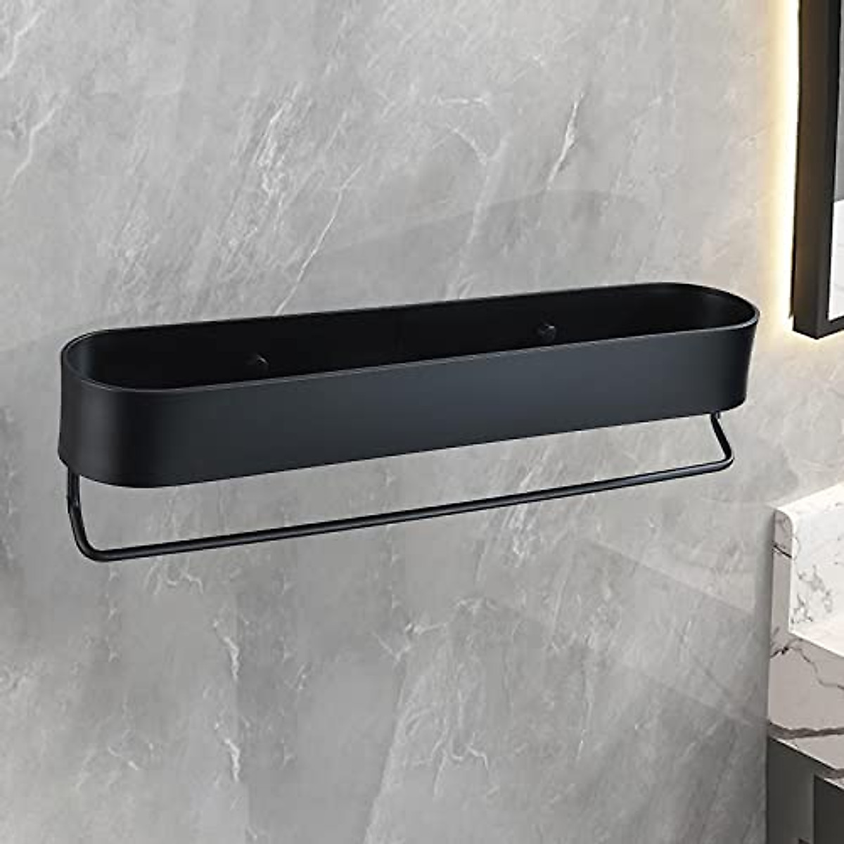 Durable Floating Shelves Wall Shelf Towel Rack Support Organizer Storage Wall Mounted for Home Bathroom Perfumes, Spice Shampoo, x9.5x6cm Bar