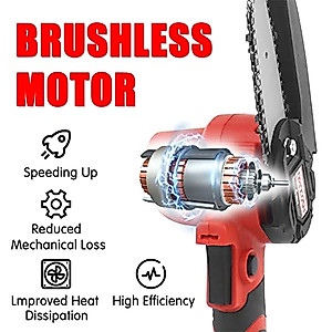 DRINCOSH Mini Chainsaw,4 Inch Portable Handheld Electric Chainsaw,Cordless Chain Saw Pruning Shears Chainsaw for Tree Branches,Courtyard,Household and Garden with 2 BATTERY