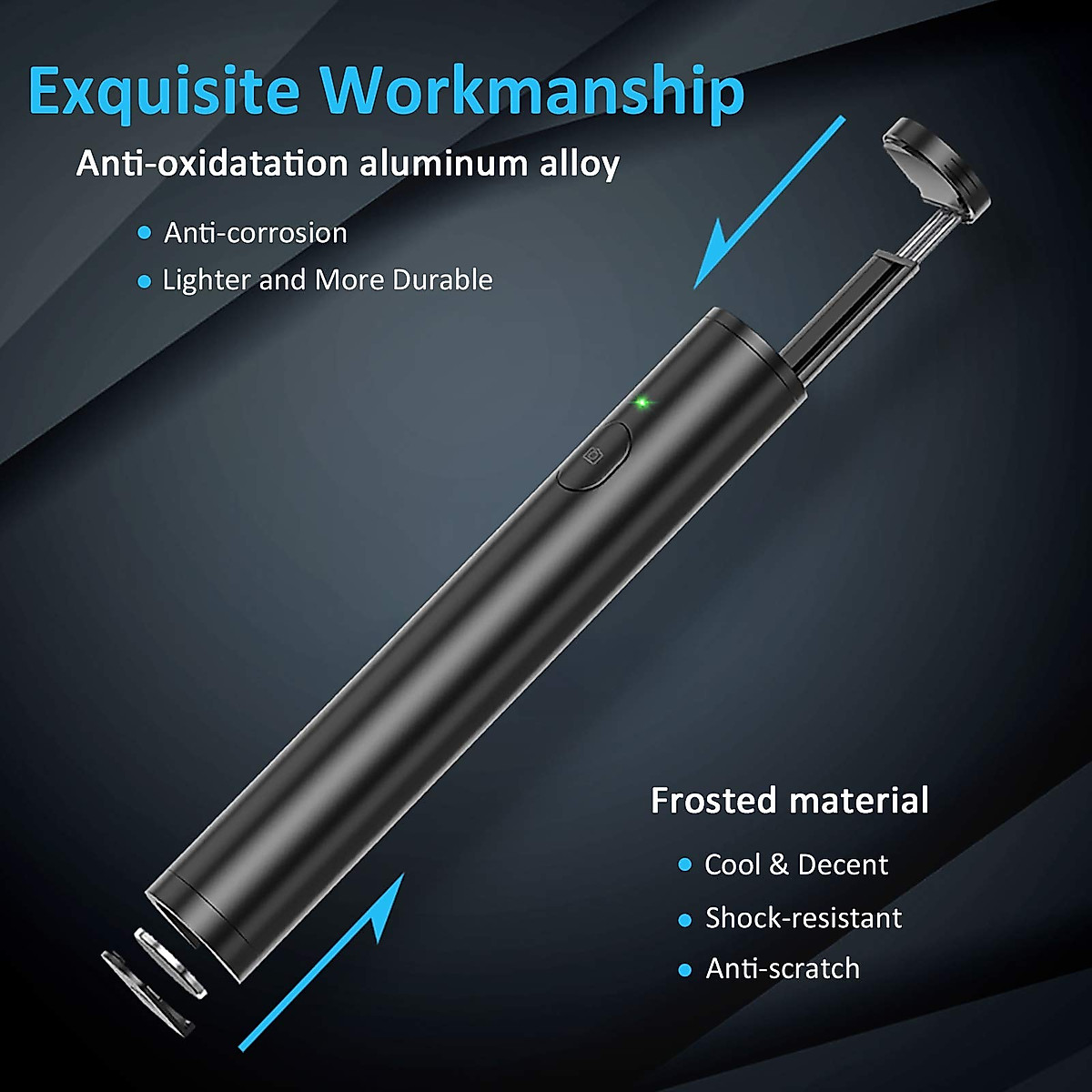 Vproof Monopod Selfie Stick Bluetooth, Lightweight Aluminum All in One Extendable Selfie Sticks Compact Design, Compatible with iPhone 15/14 Pro Max/14 Pro/14/14 Plus/13 Pro Max/13 Pro/13, Galaxy S22