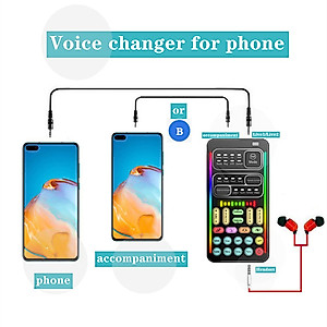Portable Voice Changer, 2rd Generation i9 Live Sound Card, Cool Lights Sound Board - Voice Disguiser/Modulator for PS4/PS5/Xbox One/PC/Phone/Laptops with Adjustable Voice Functions